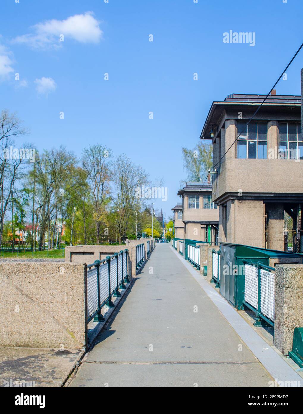 Hydroelectric power station on river Labe in Podebrady (Czech Republic ...