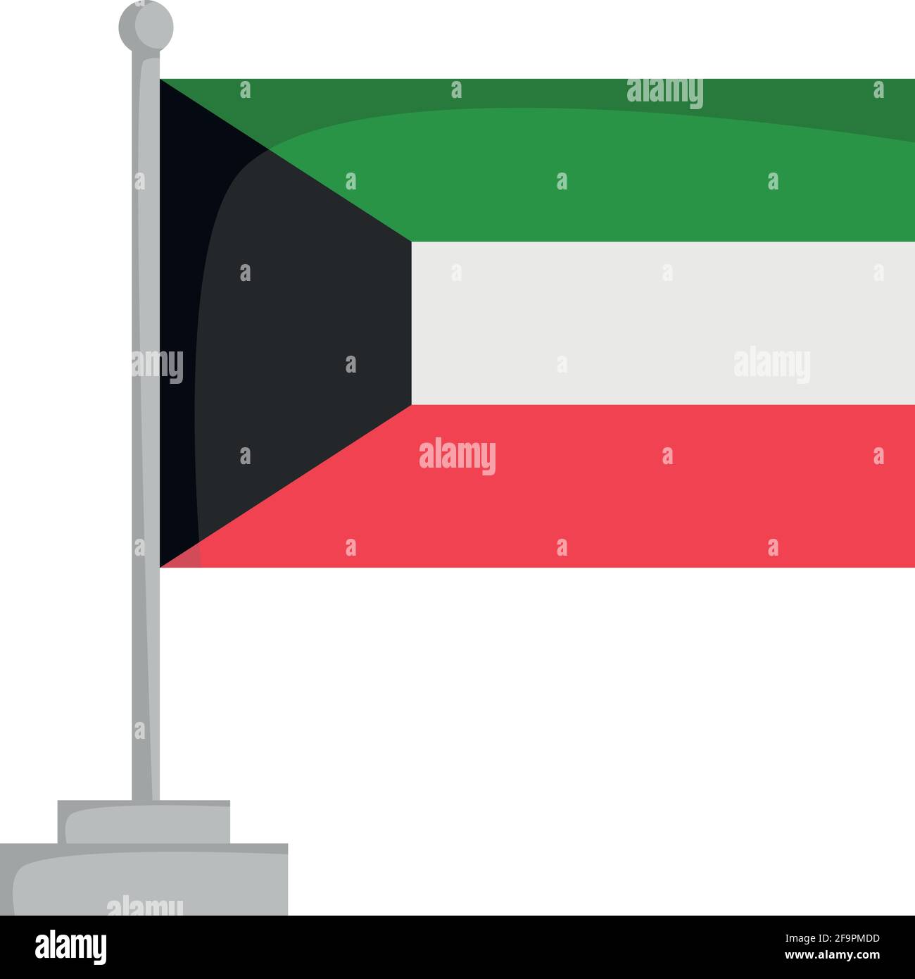 National flag of Kuwait Vector Illustration Stock Vector Image & Art ...