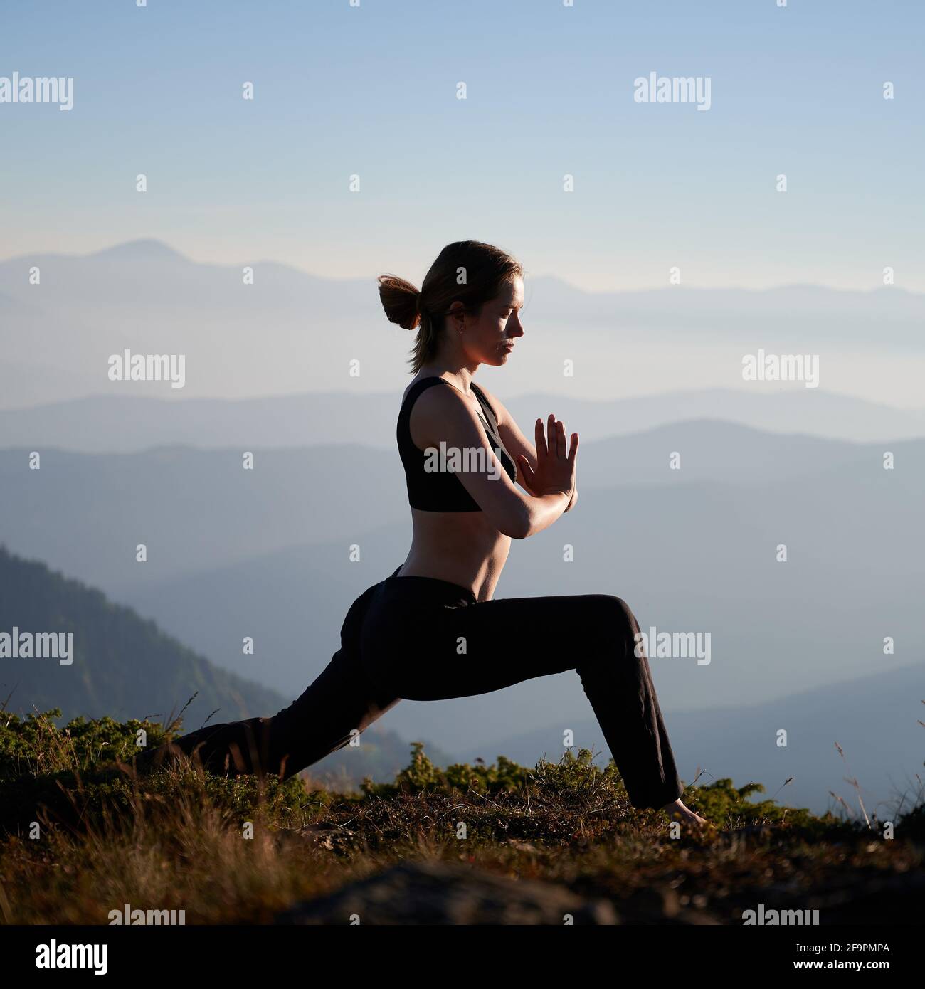Hands in yoga prayer pose hi-res stock photography and images - Alamy