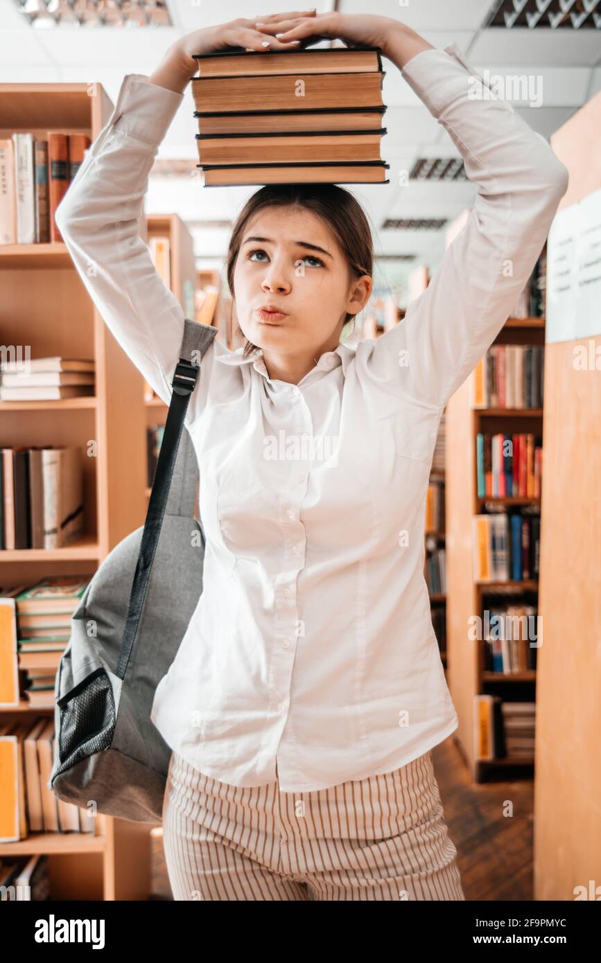 education, high school, university, learning concept - smiling student ...