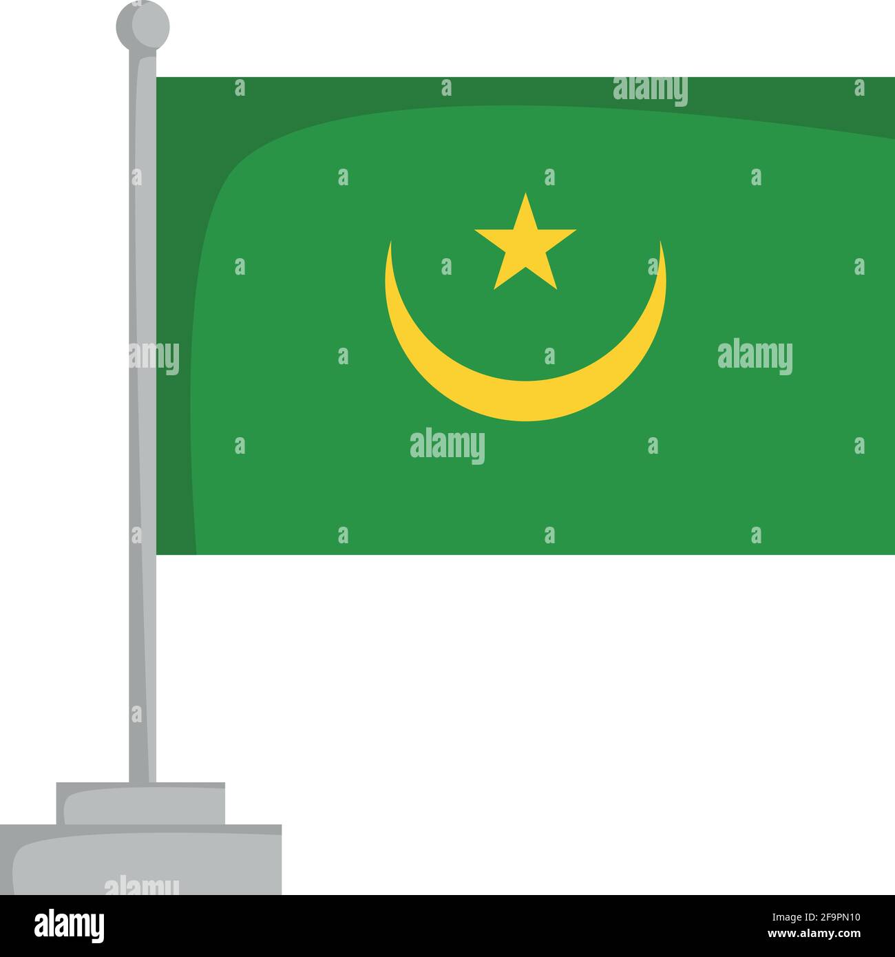 National Flag Of Mauritania Vector Illustration Stock Vector Image