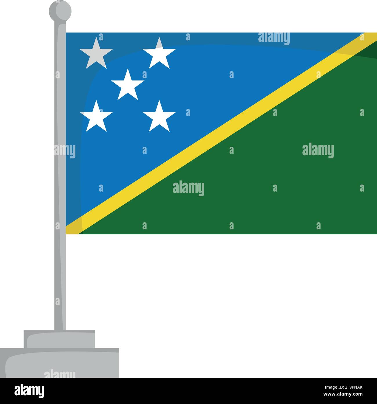 National flag of Solomon Islands Vector Illustration Stock Vector Image ...