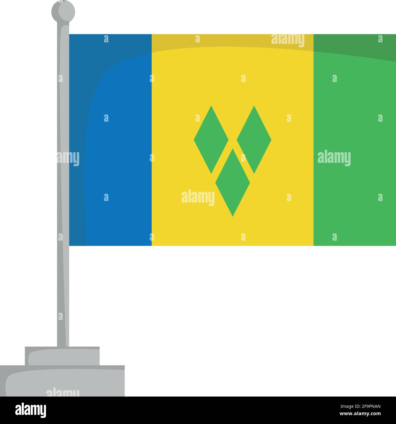 National flag of Saint Vincent and the Grenadines Vector Illustration ...