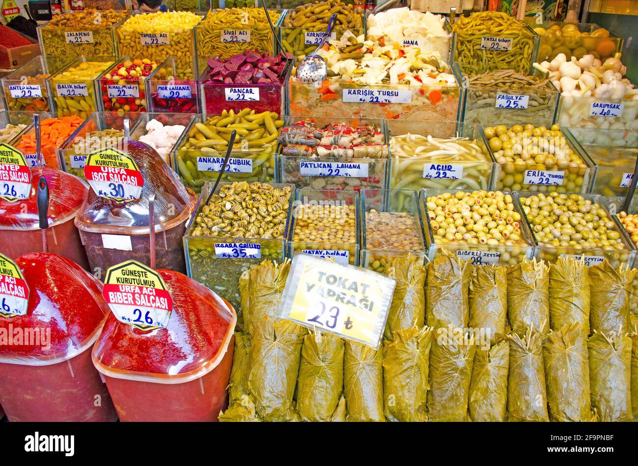 vegetables and leaves marinated Turkey in the market on sale Stock ...