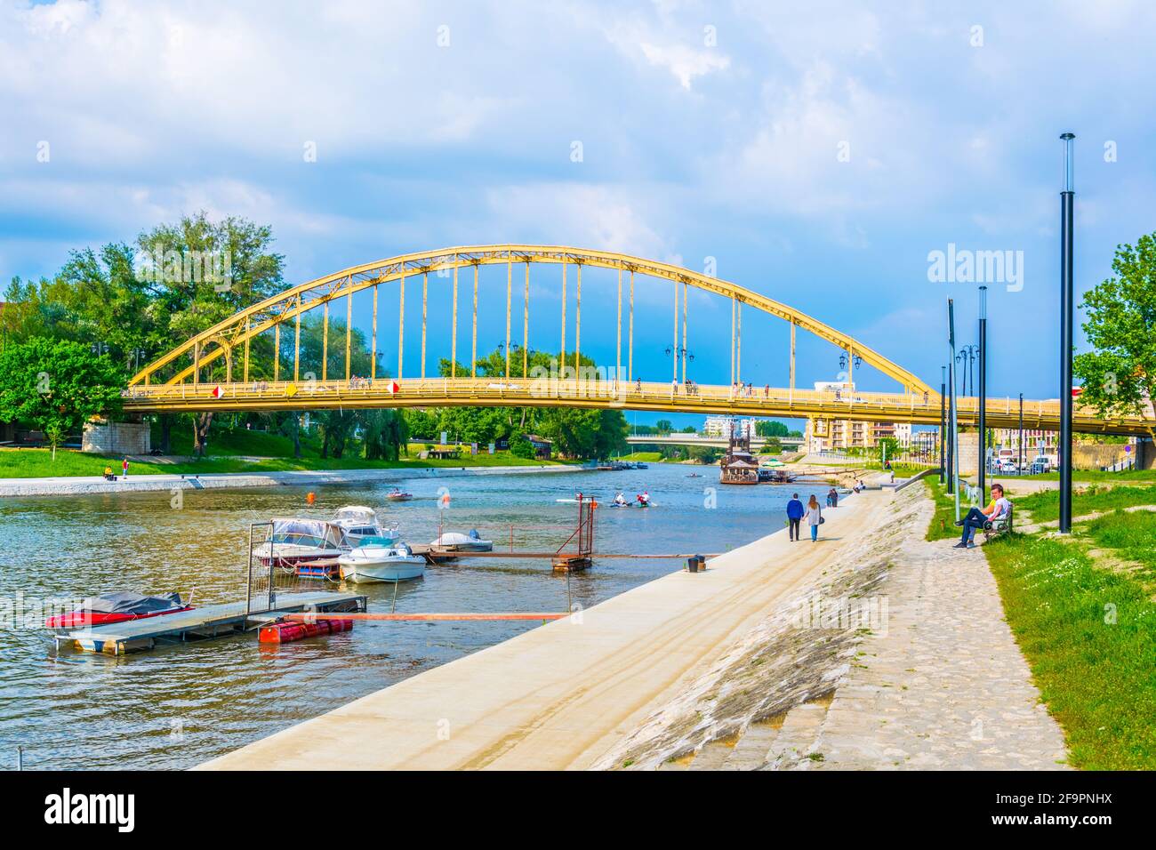 Bank of the raba river in the hungarian city gyor Stock Photo - Alamy