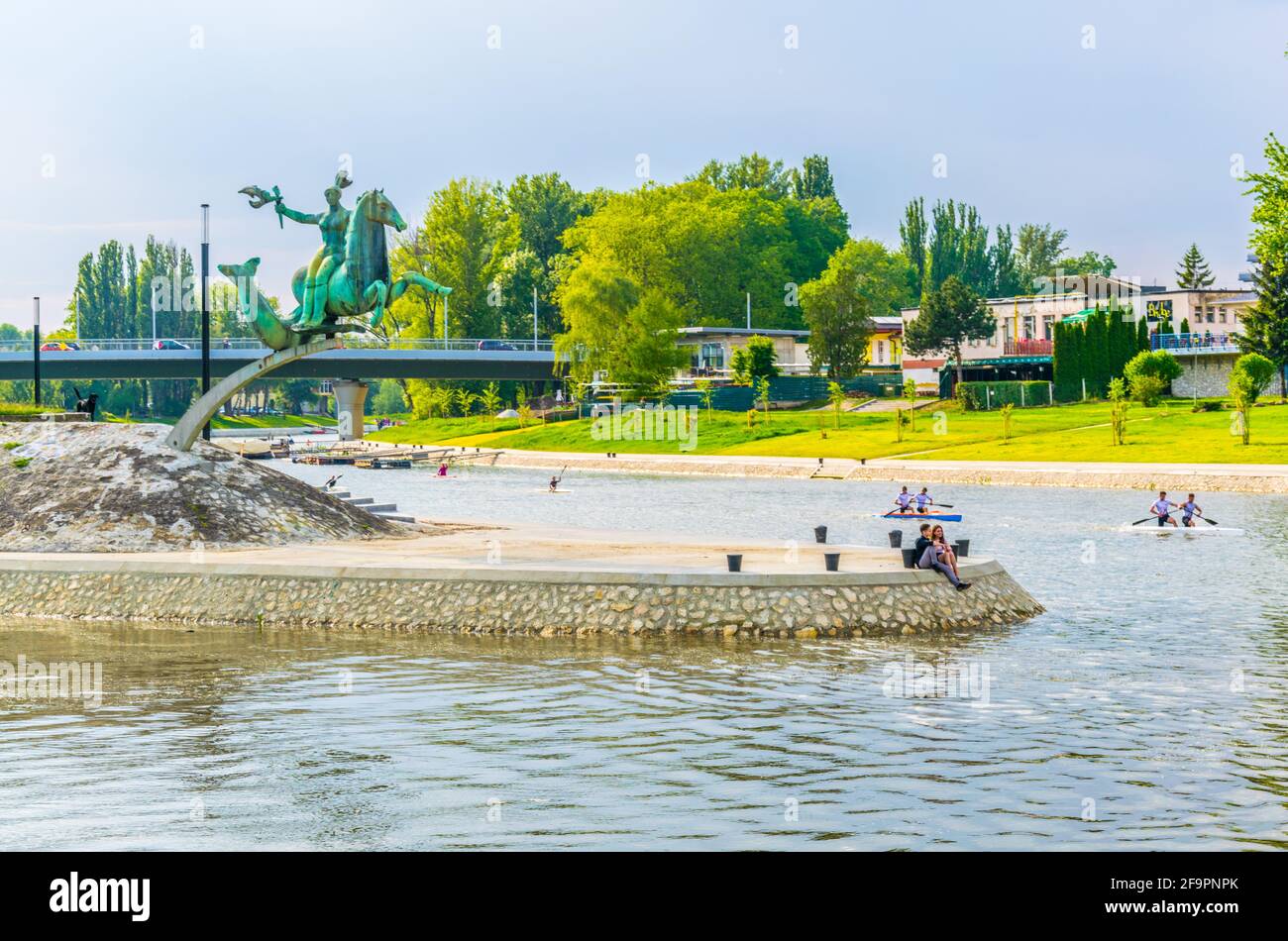 Bank of the raba river in the hungarian city gyor Stock Photo - Alamy