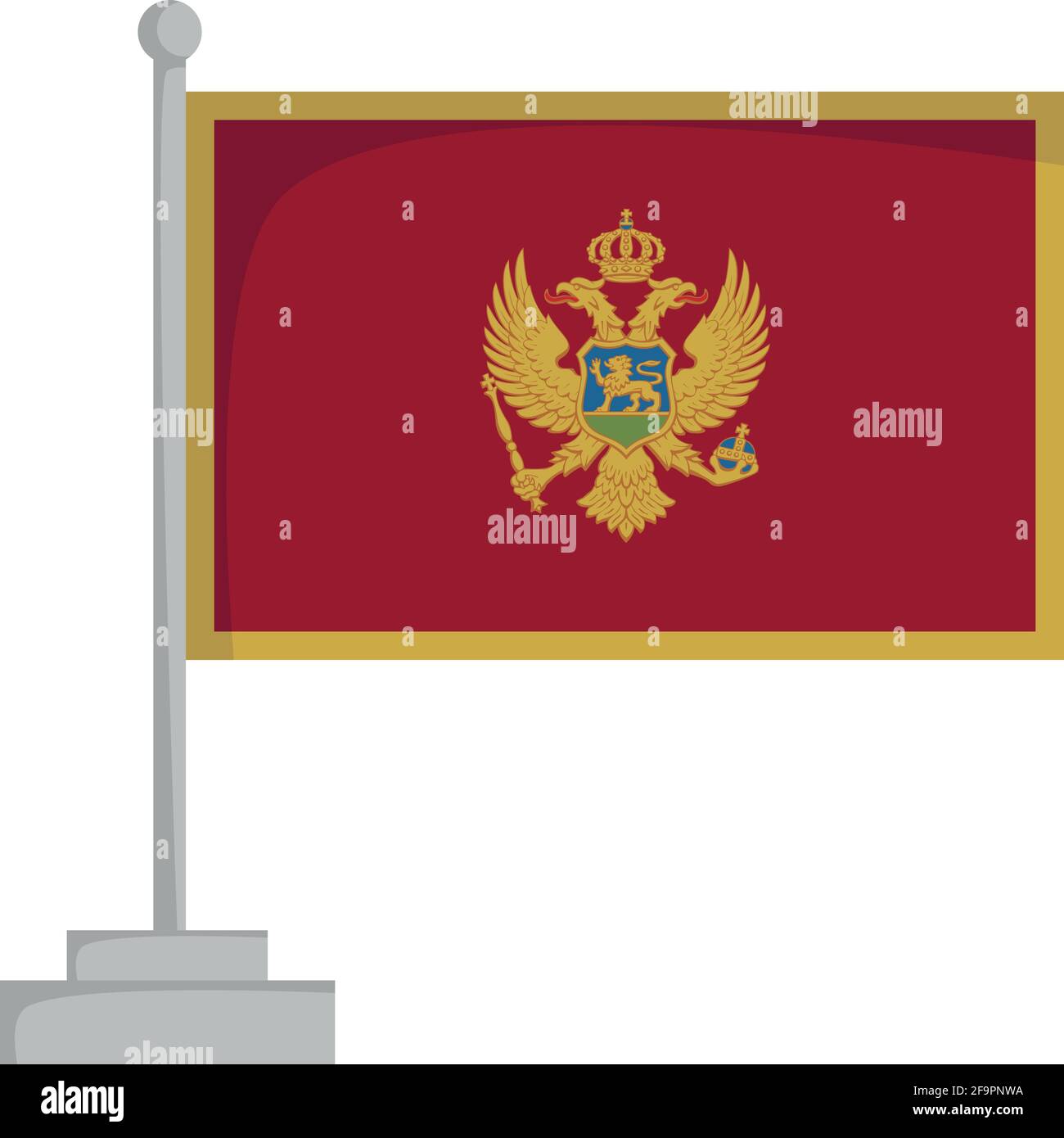 National flag of Montenegro Vector Illustration Stock Vector Image ...