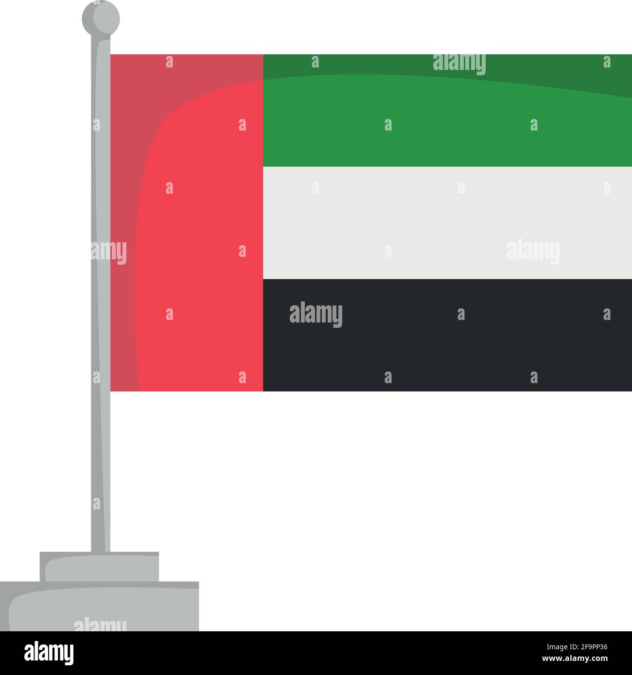 National Flag Of United Arab Emirates Vector Illustration Stock Vector