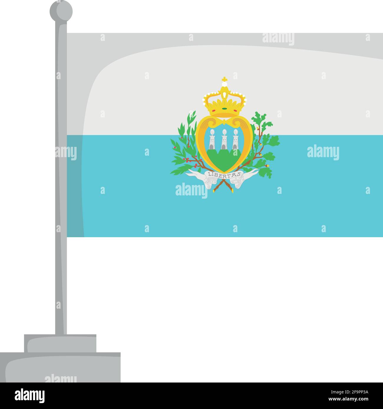 National flag of San Marino Vector Illustration Stock Vector Image ...