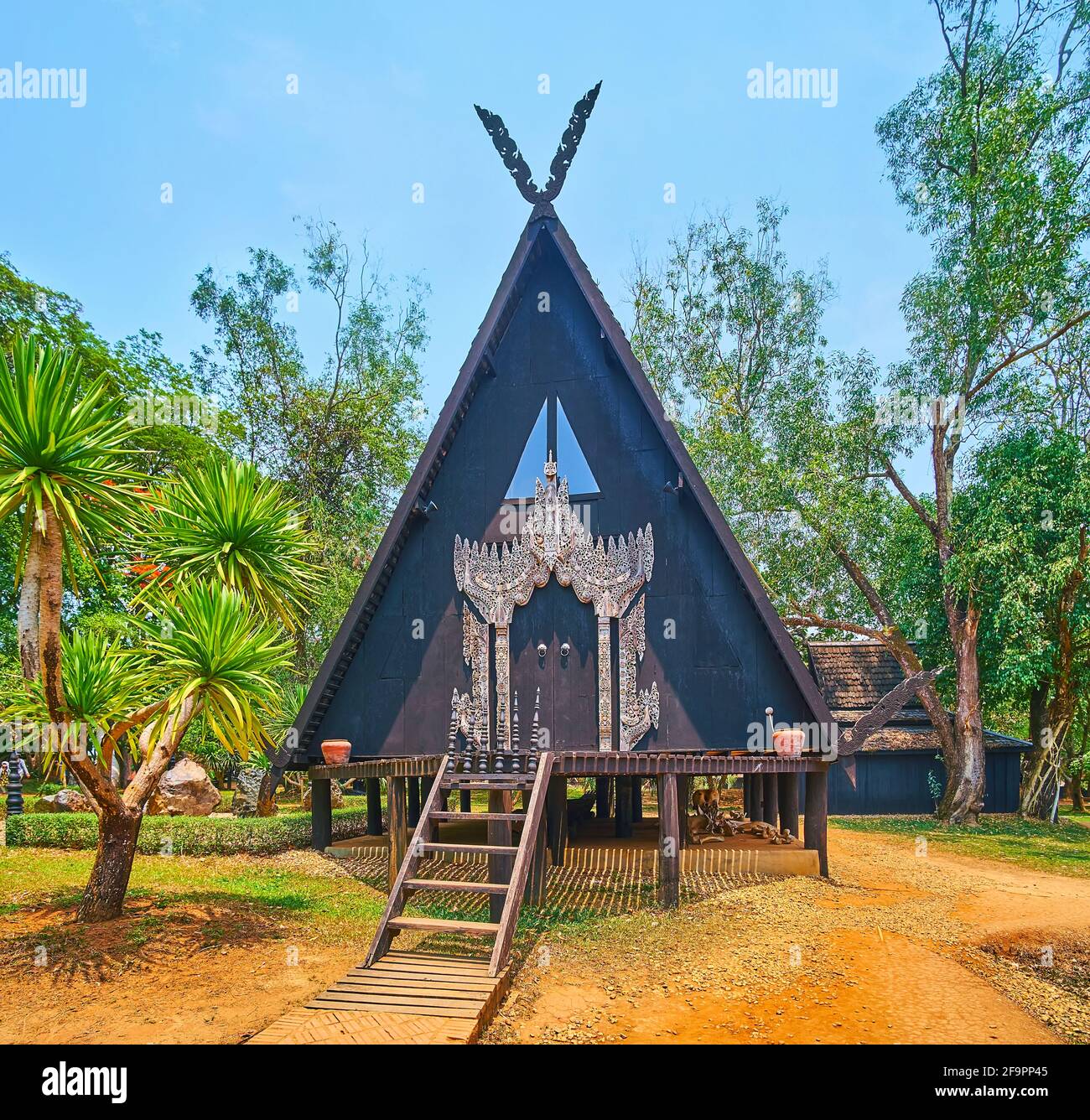 CHIANG RAI, THAILAND - MAY 11, 2019: The facade of Triangle House with ...