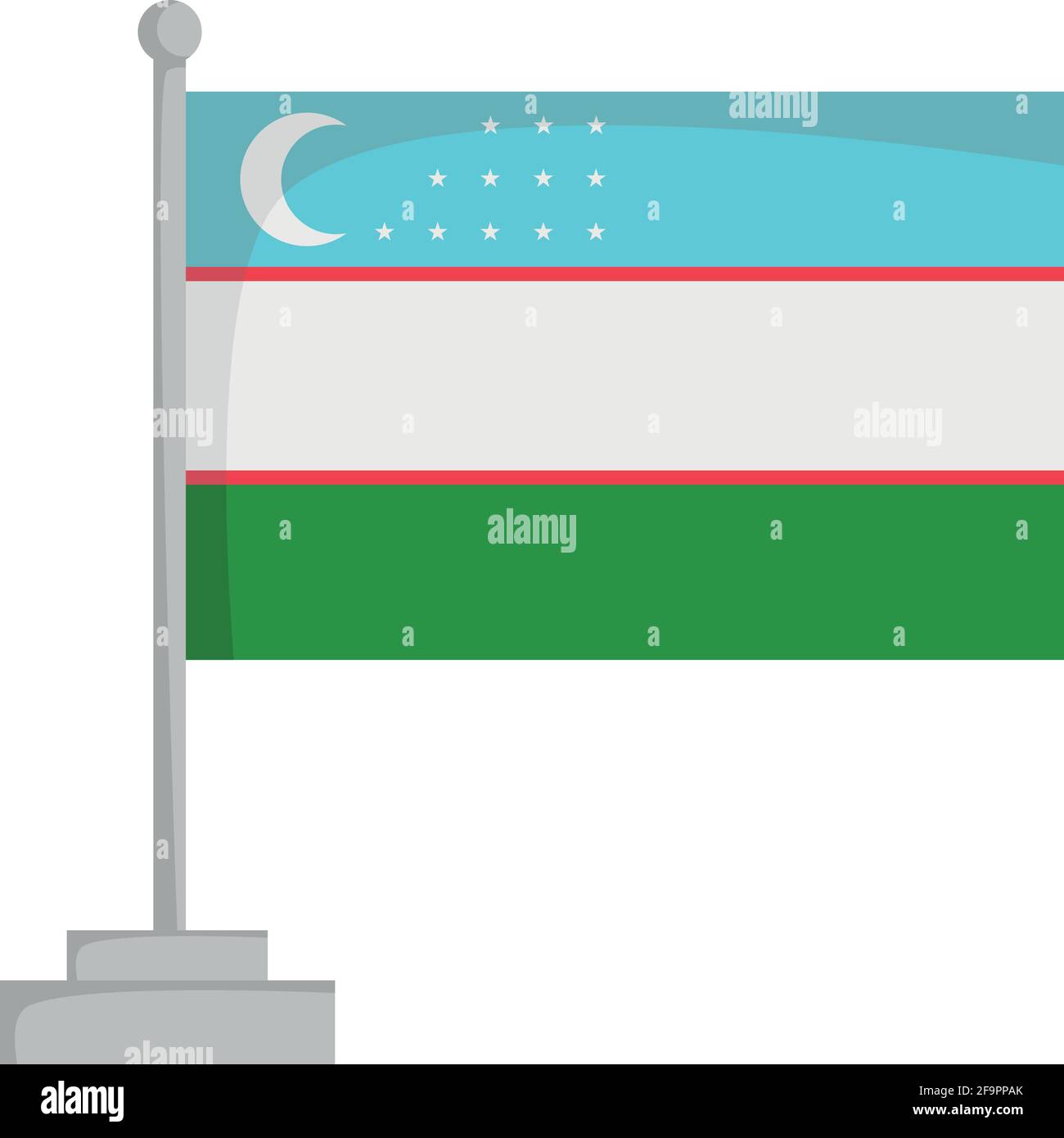 National flag of Uzbekistan Vector Illustration Stock Vector Image ...