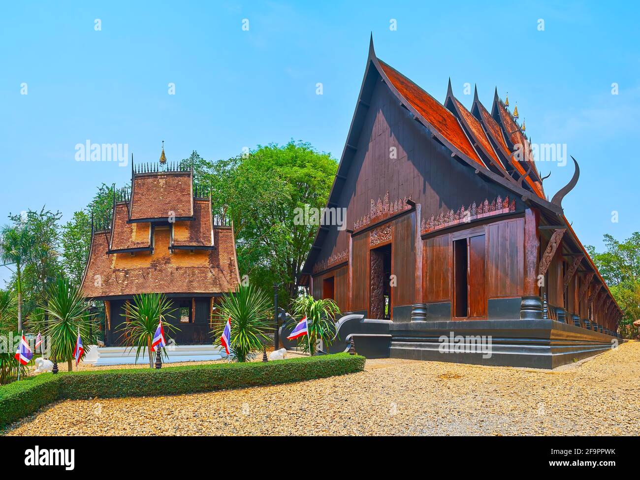 CHIANG RAI, THAILAND - MAY 11, 2019: Panorama with buildings of the ...