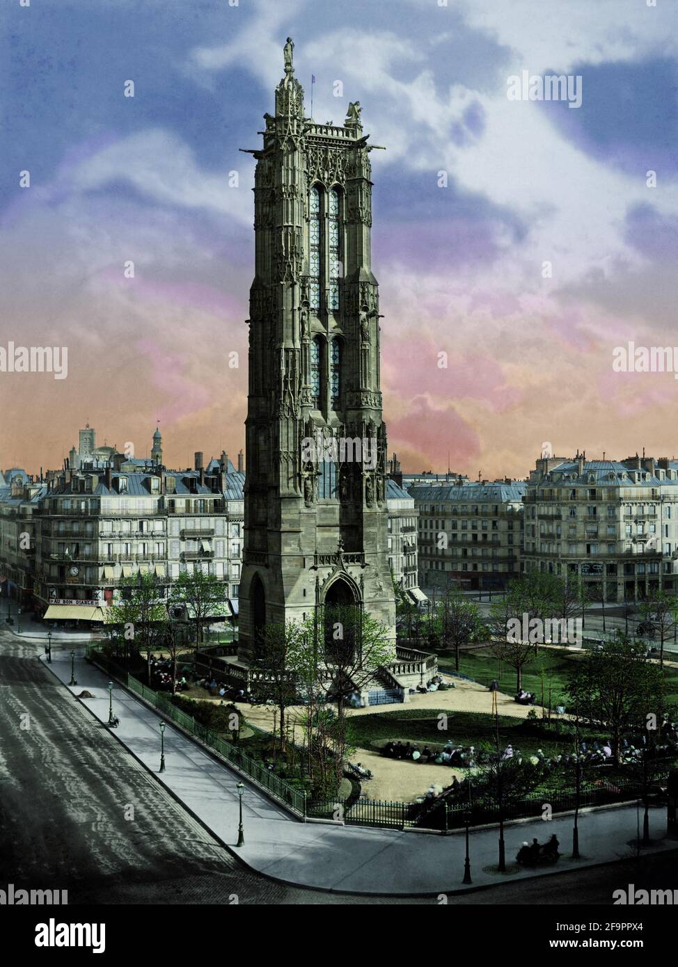 Saint-Jacques Tower in 1867 - originally built in the 16th century ...