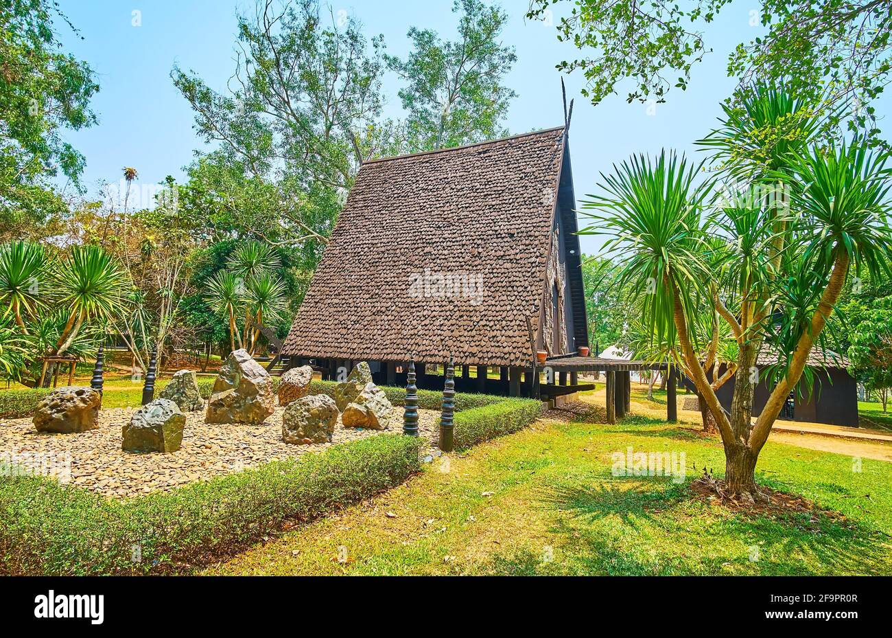 CHIANG RAI, THAILAND - MAY 11, 2019: The garden of stones in front of ...
