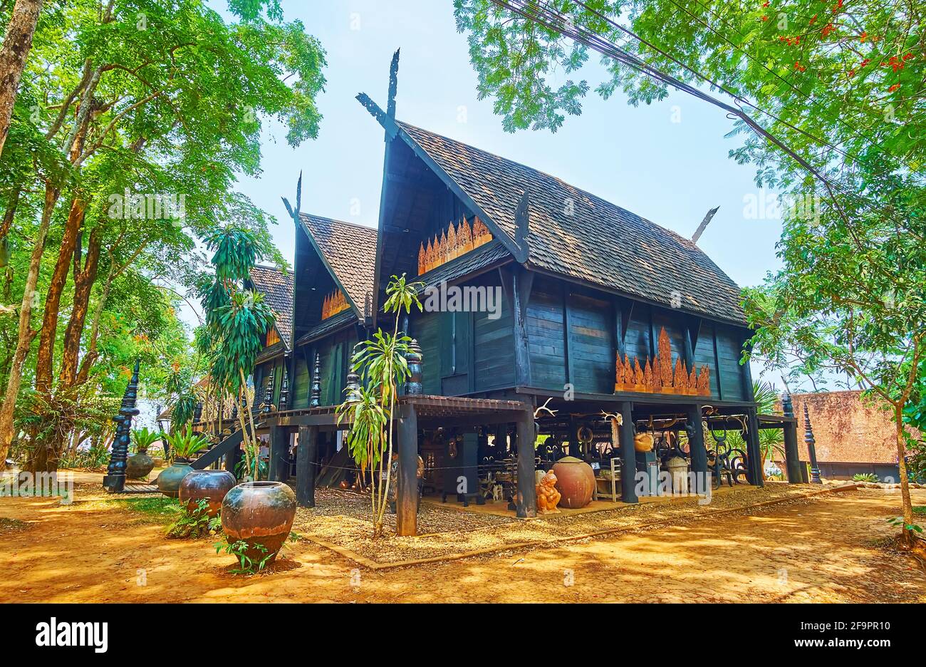 CHIANG RAI, THAILAND - MAY 11, 2019: The stilt Twelve Galae Triplets ...