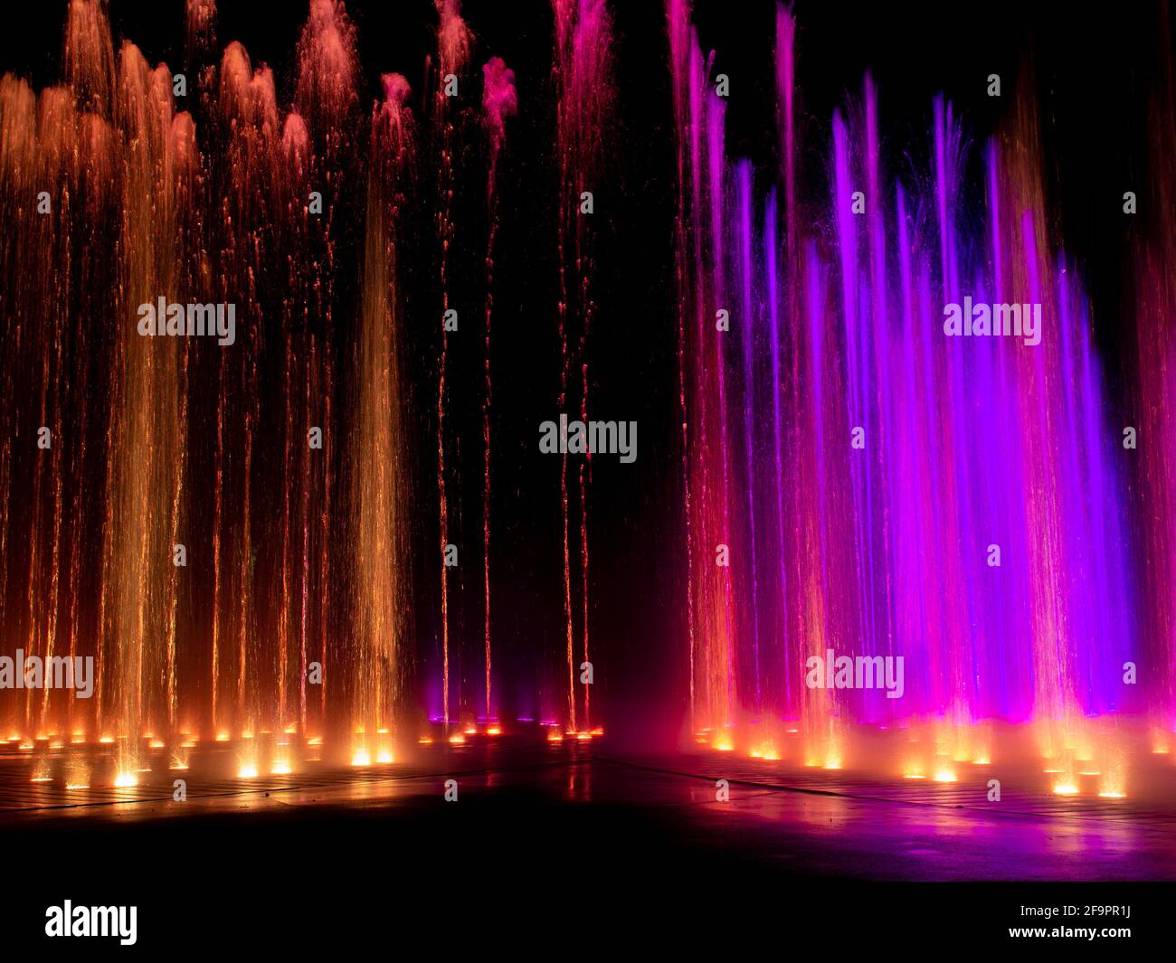 Large multi colored decorative dancing water jet led light fountain ...
