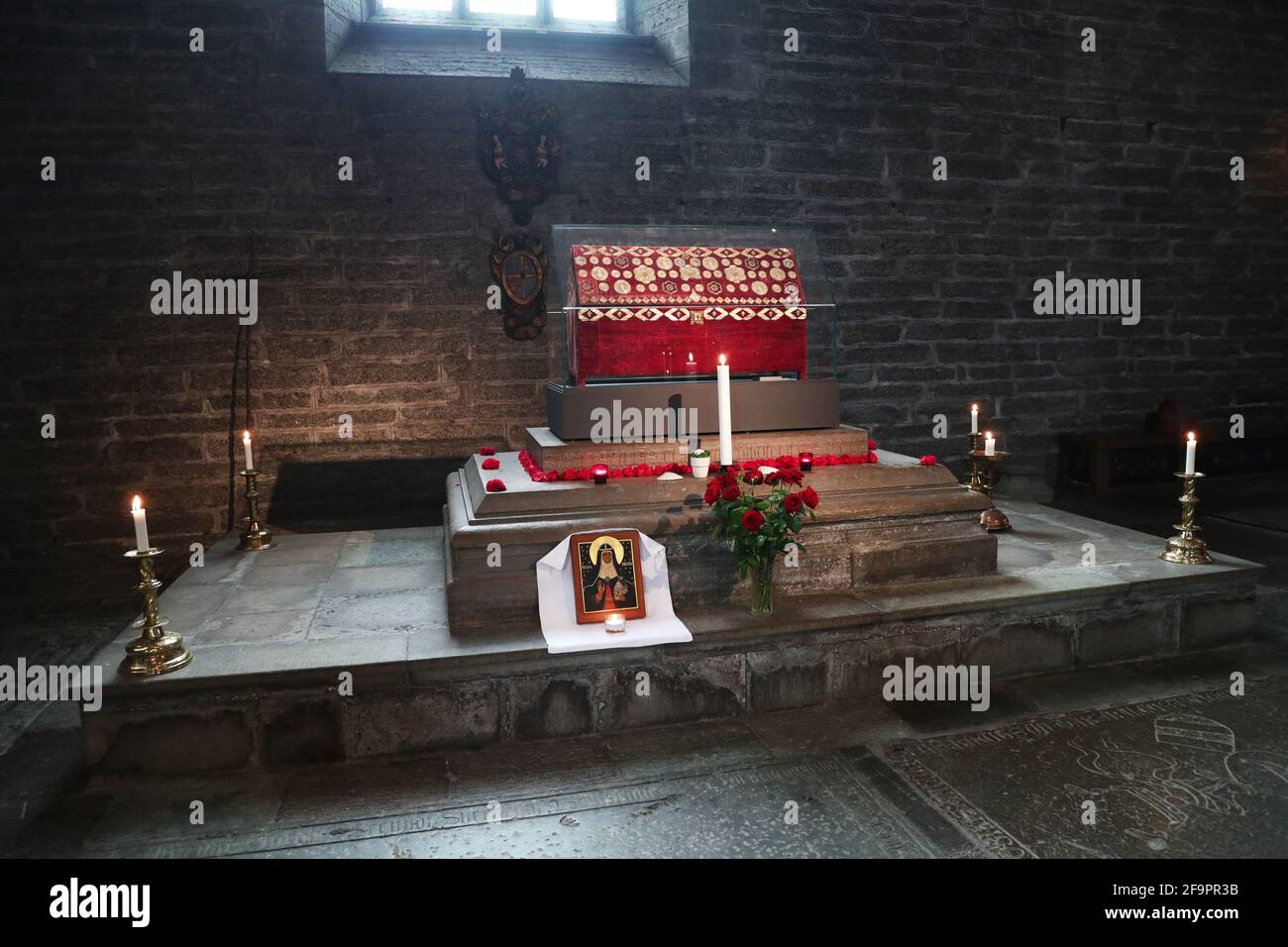 Bridget of Sweden shrine in Vadstena abbey church, next to Birgitta's ...