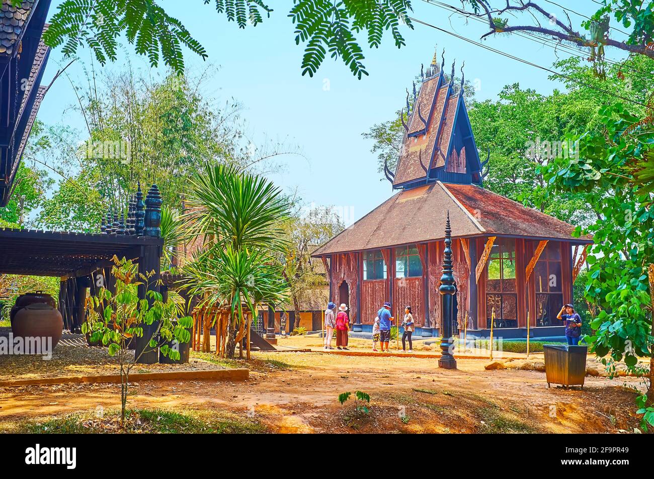 CHIANG RAI, THAILAND - MAY 11, 2019: Impressive exterior of the wooden ...