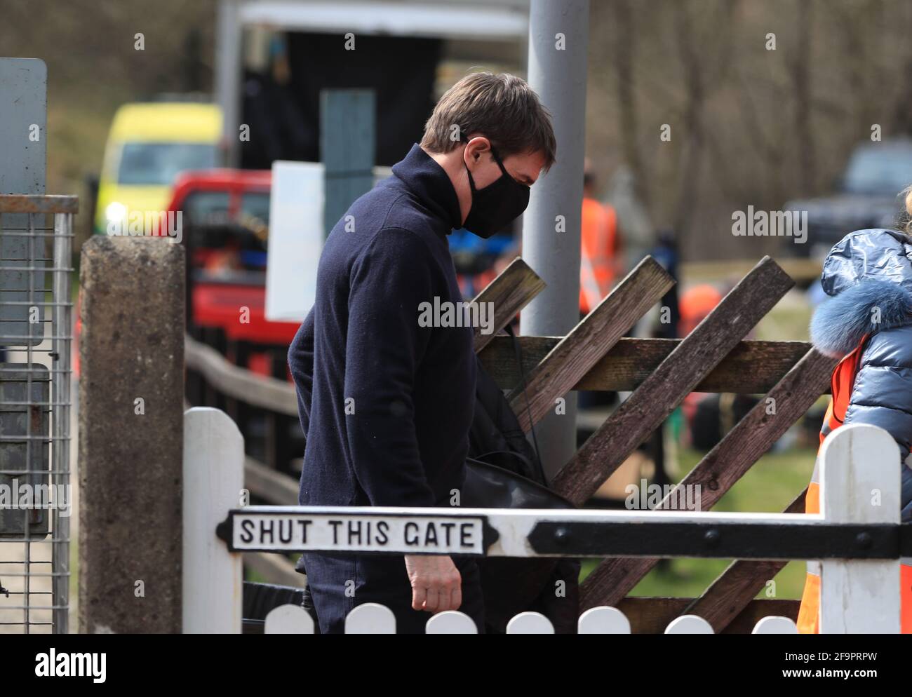 Actor Tom Cruise walks to the set of his latest project, which is ...