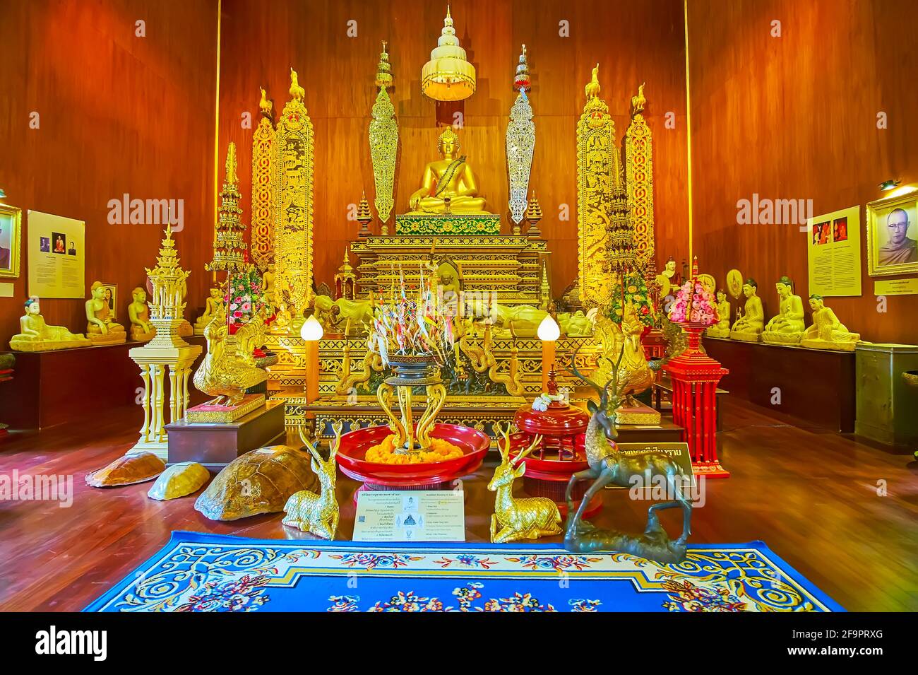CHIANG RAI, THAILAND - MAY 11, 2019: The gilt temple decorations, Lanna ...