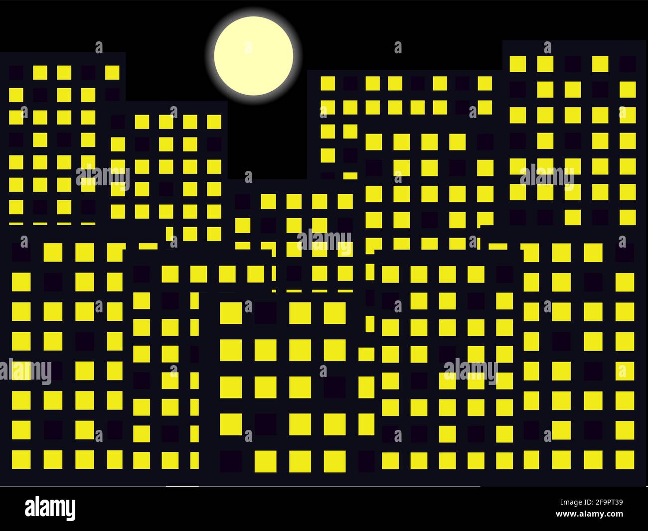 Vintage town night bright Stock Vector Images - Alamy