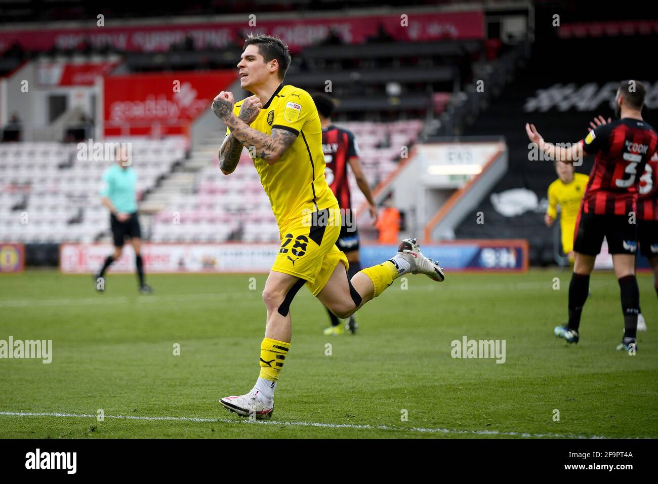 Dominik Frieser of Barnsley celebrates after scoring an equalising goal ...