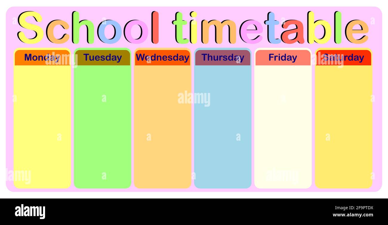 School Timetable, a weekly curriculum design template, scalable graphic ...