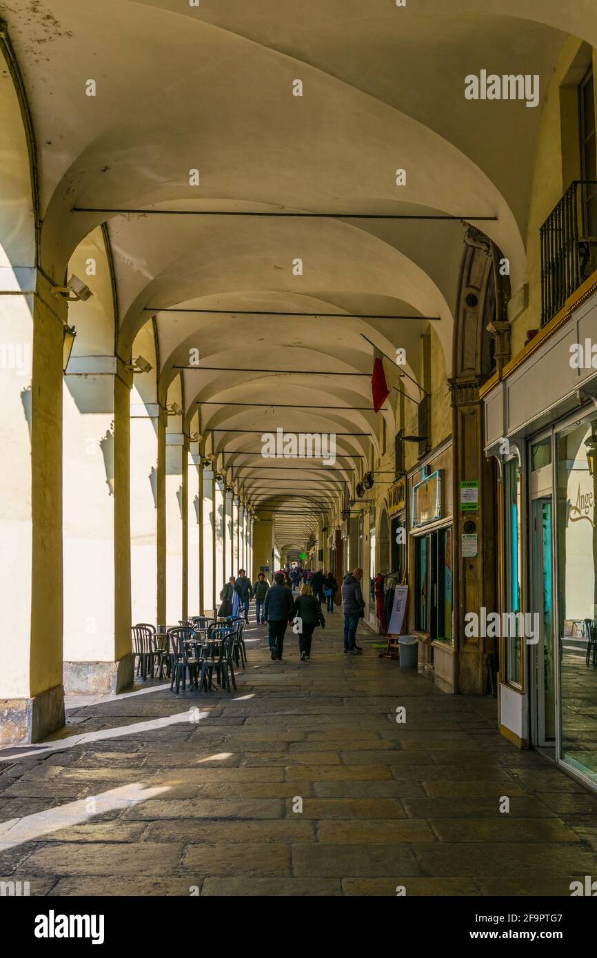 view of a covered arcade stretching all over historical center of the ...