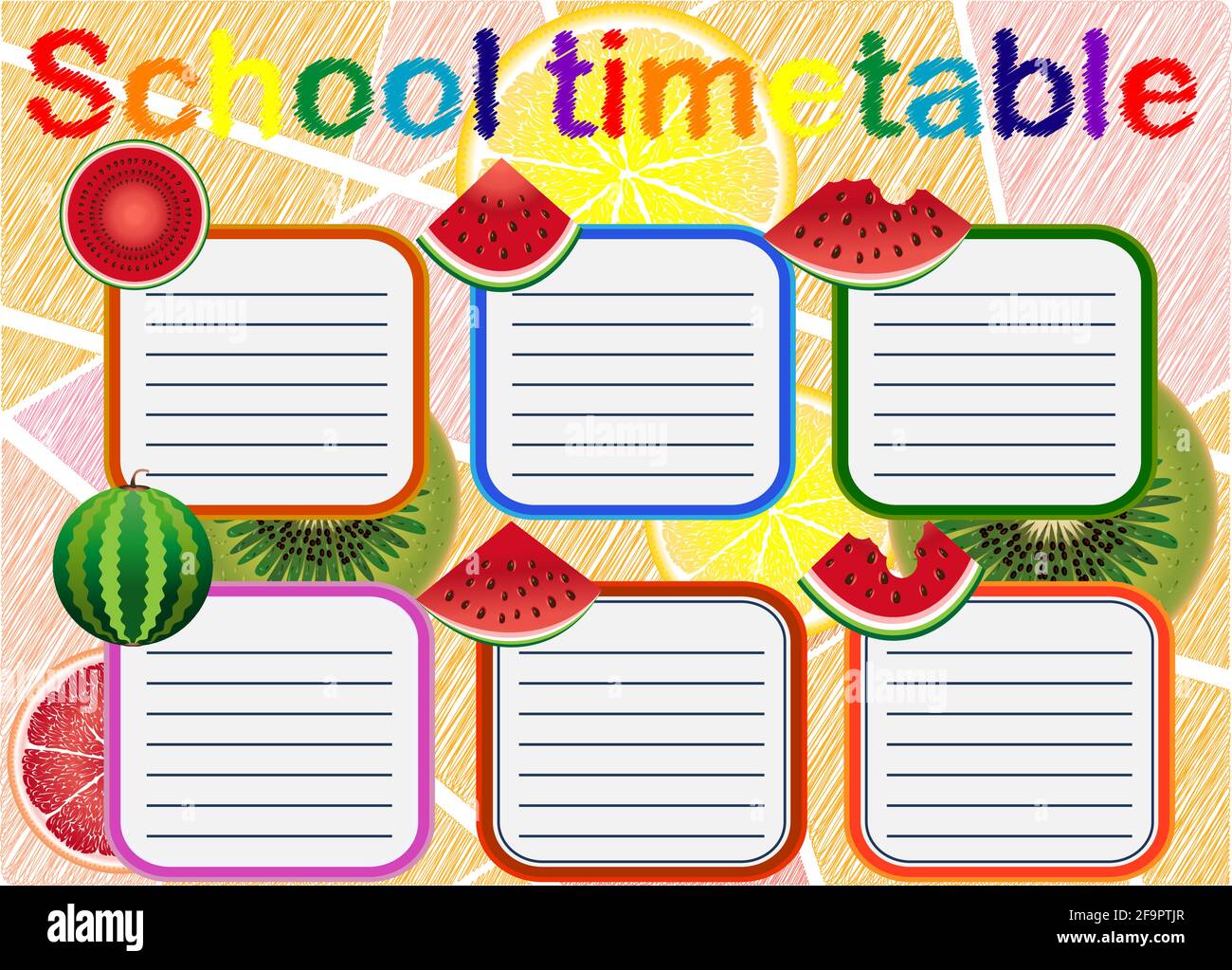 School Timetable, a weekly curriculum design template, scalable graphic ...