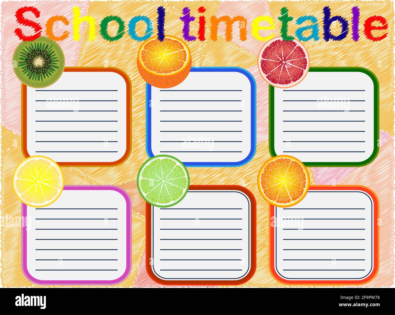 School Timetable, a weekly curriculum design template, scalable graphic ...