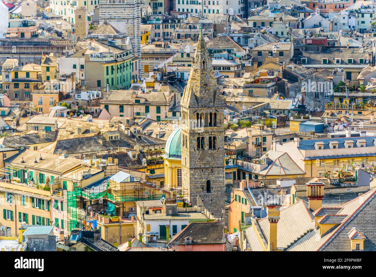 aerial view of the italian city genoa Stock Photo - Alamy