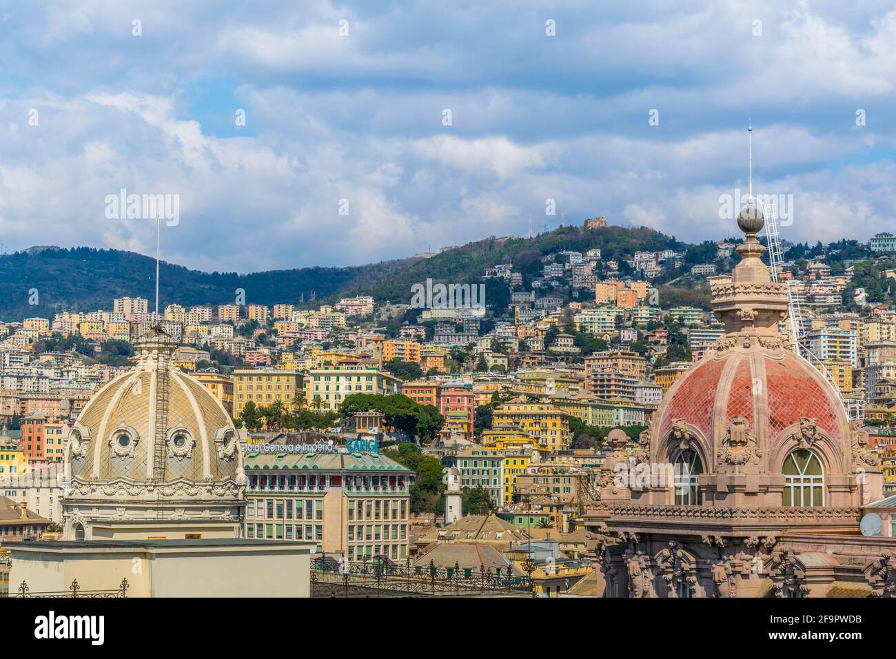 aerial view of the italian city genoa Stock Photo - Alamy