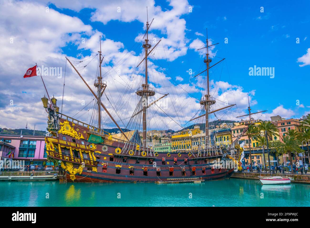 Old galleon neptune genoa hi-res stock photography and images - Alamy