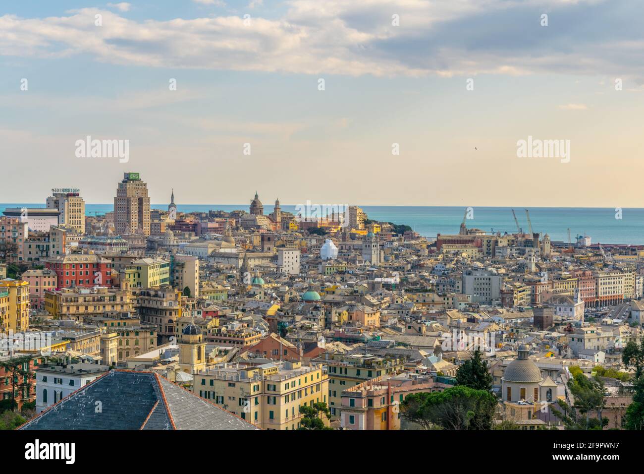 aerial view of the italian city genoa Stock Photo - Alamy