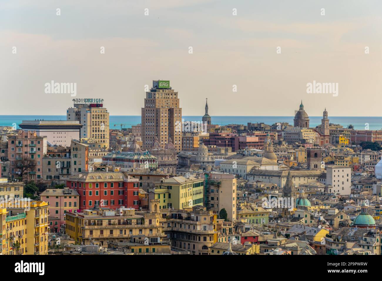aerial view of the italian city genoa Stock Photo - Alamy