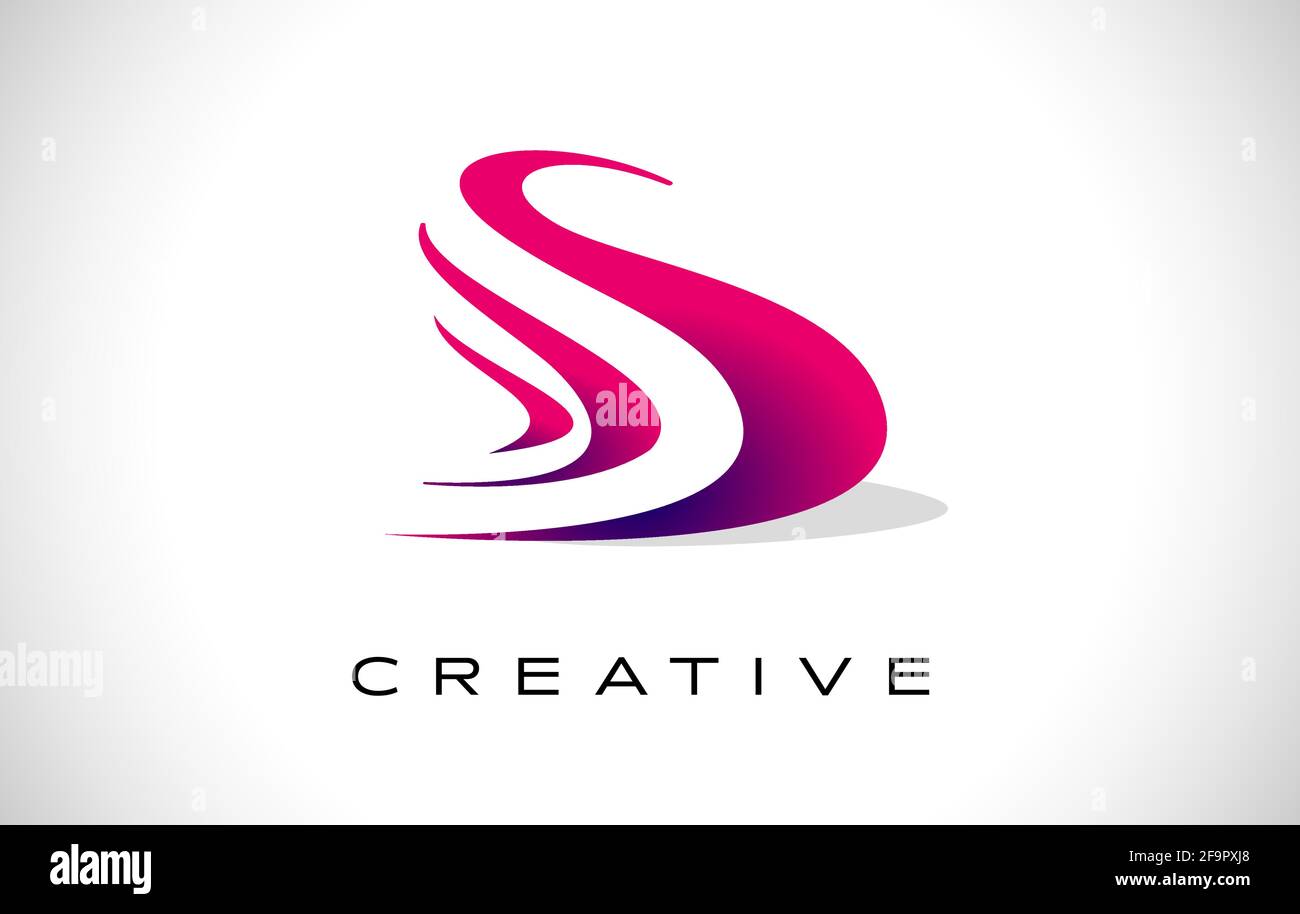 S Purple Logo Design Vector with Creative Modern Design Shape and ...