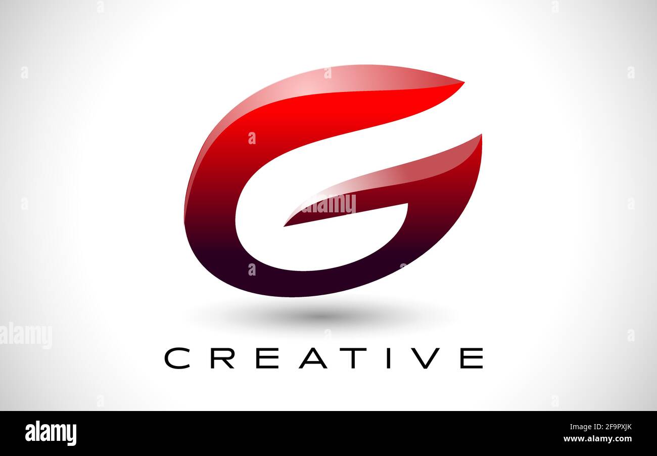G Logo Design Vector with Creative Modern Design Shape and red Colors ...