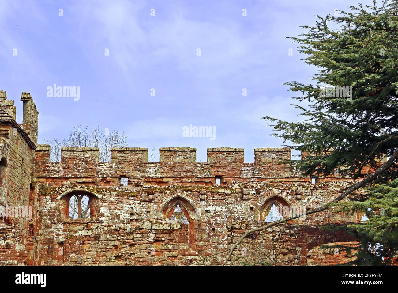Ruins of the castle of Acton Burnell. British medieval architecture ...