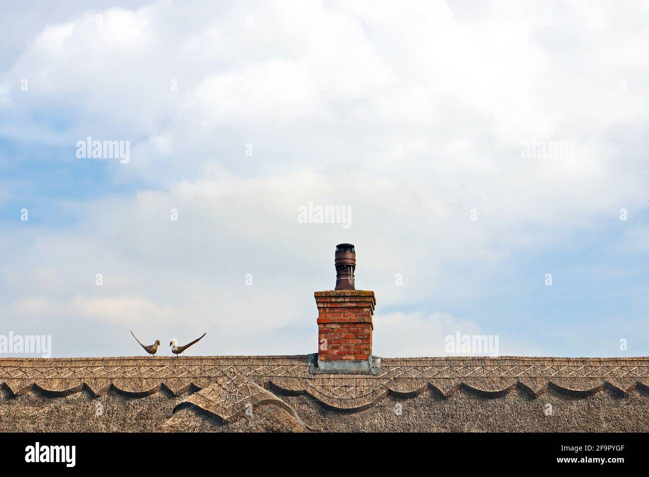 Traditional British thatched roof. Ancient architectural construction's ...
