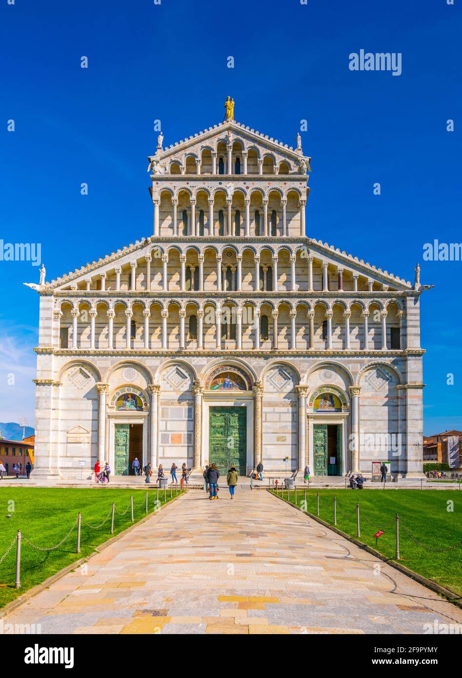 Cathedral of Pisa and Leaning Tower in the Square of Miracles Stock ...