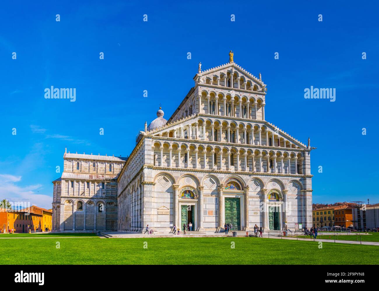 Cathedral of Pisa and Leaning Tower in the Square of Miracles Stock ...
