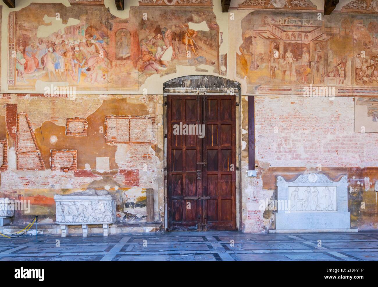 view of a corridor of the camposanto cemetery in Pisa, Italy Stock ...