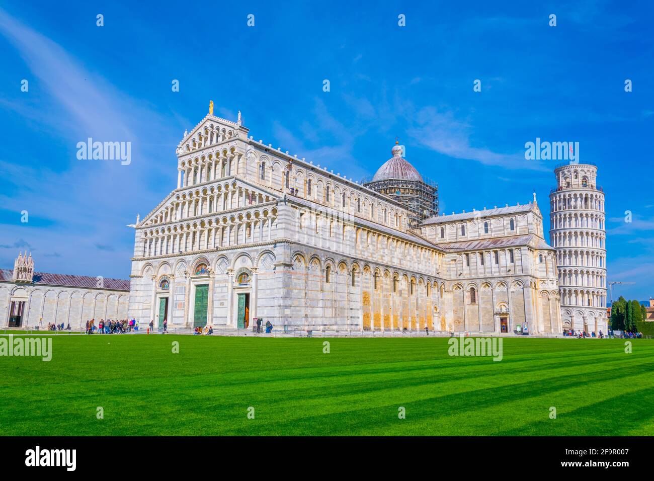Cathedral of Pisa and Leaning Tower in the Square of Miracles Stock ...