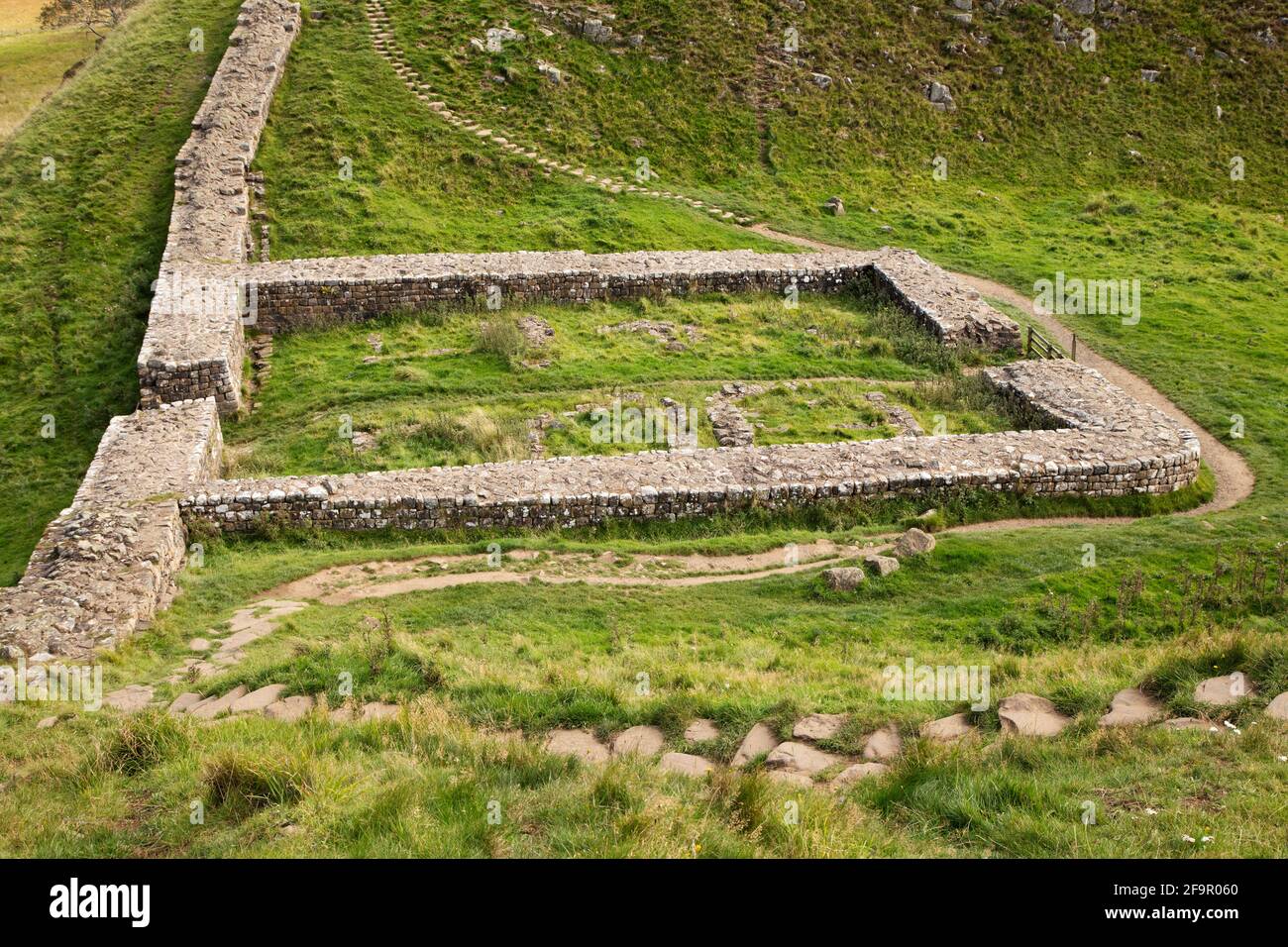 Mile Castle 39 on Hadrian's Wall in Northumberland, England. The ...