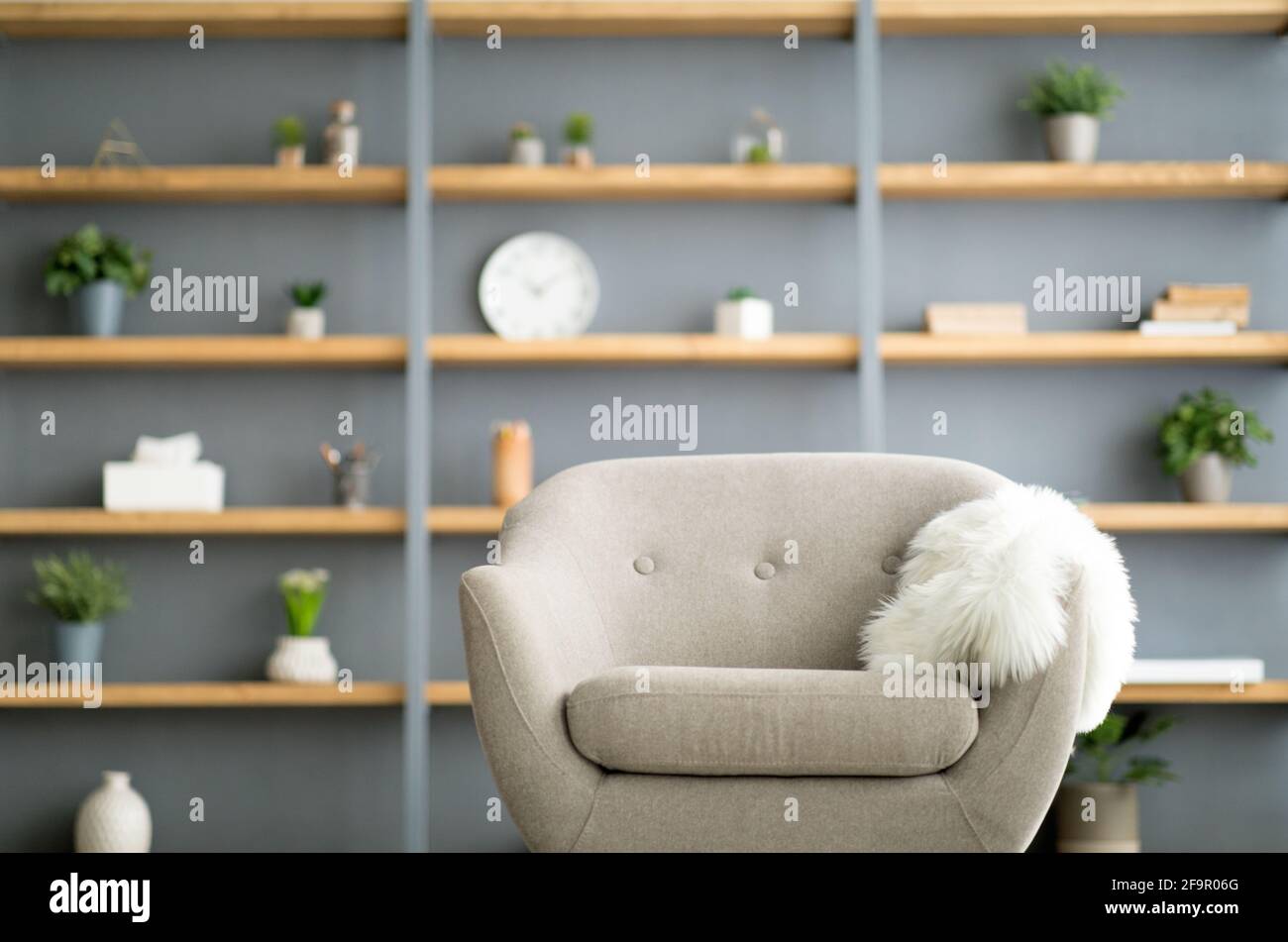 Stylish interior of contemporary room with comfortable furniture Stock ...