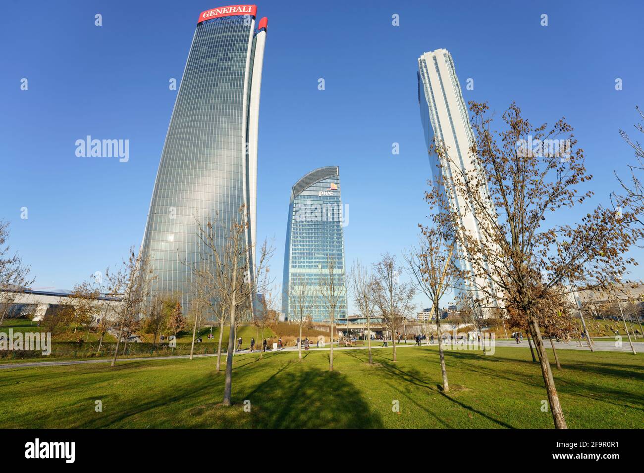 Milan, Italy: modern Citylife park with Libeskind, Isozaki and Hadid ...
