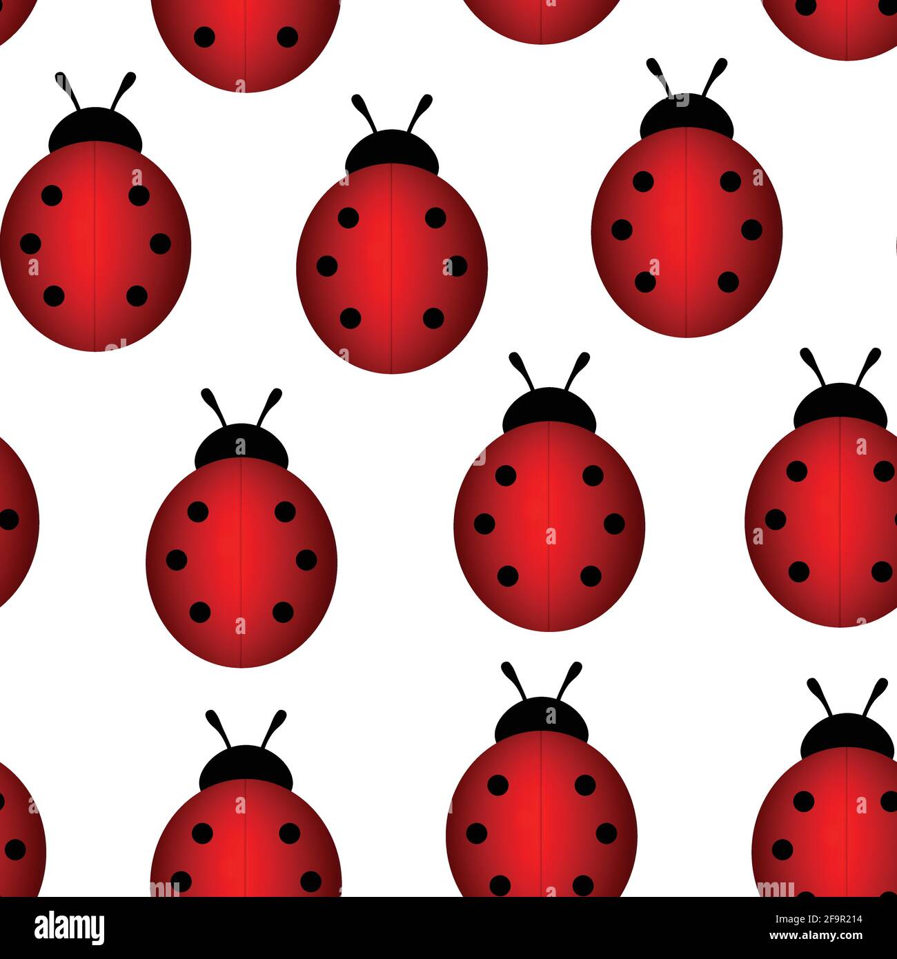 Fashion animal seamless pattern with colorful ladybird on white ...