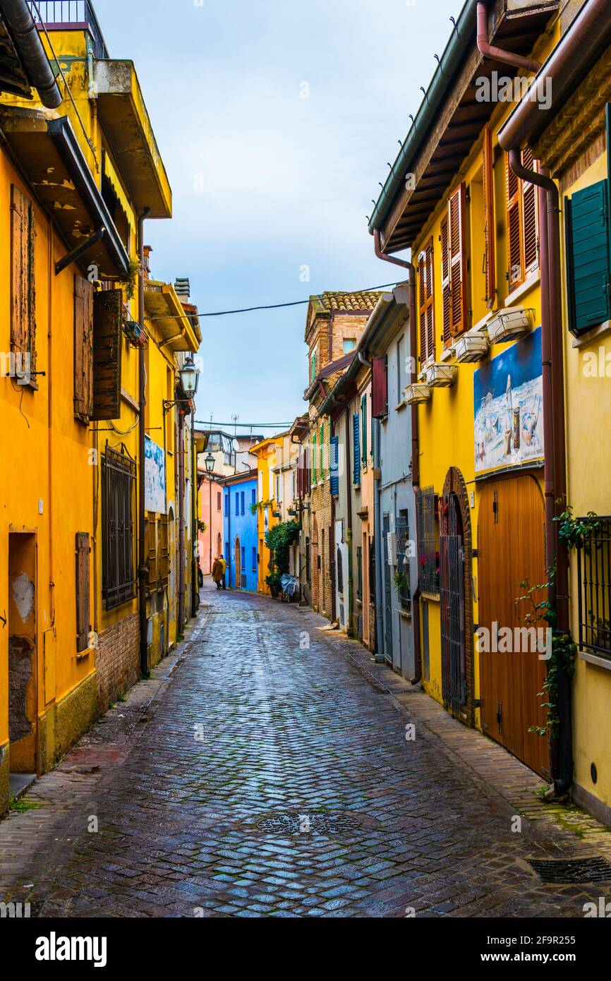 colorful street in the italian city rimini Stock Photo - Alamy