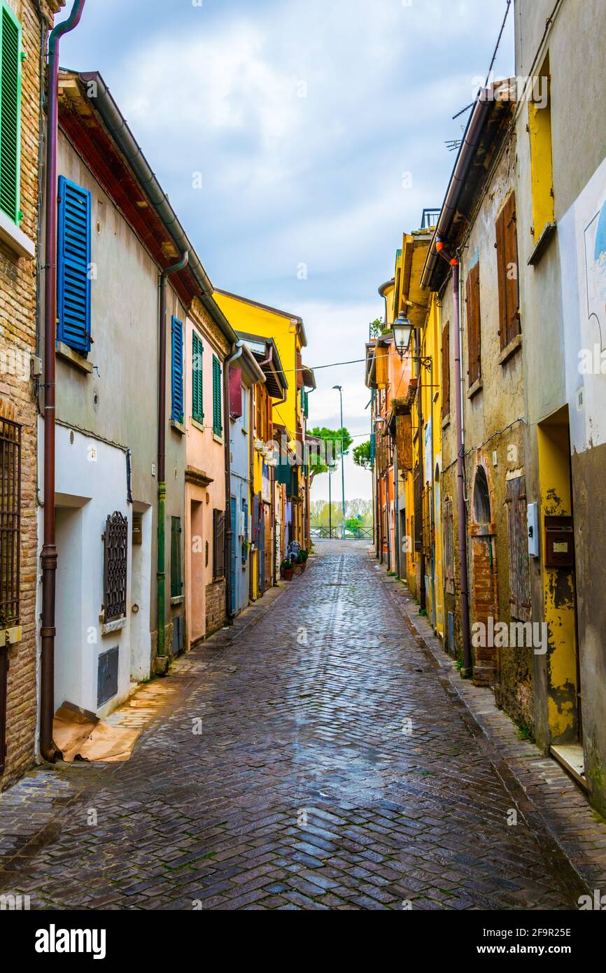 colorful street in the italian city rimini Stock Photo - Alamy