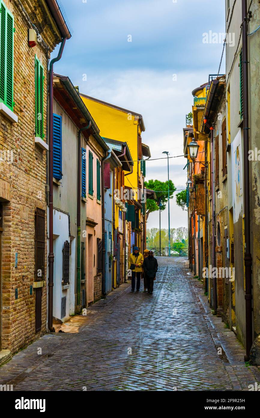 colorful street in the italian city rimini Stock Photo - Alamy